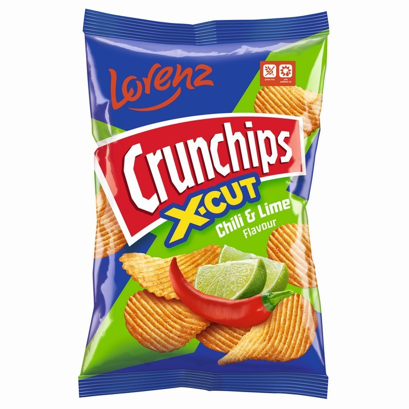 Lorenz Crunchips X-Cut Chilli & Lime 75g CASE 12 – Grapevine Guernsey