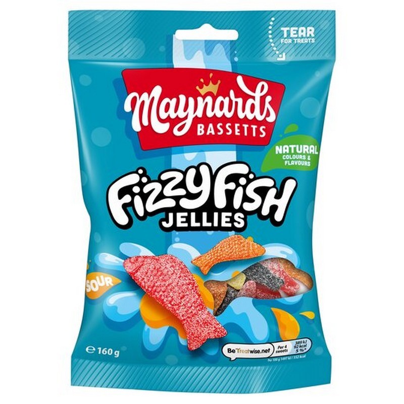Maynards Bassetts Fizzy Fish 130g CASE 10 – Grapevine Guernsey