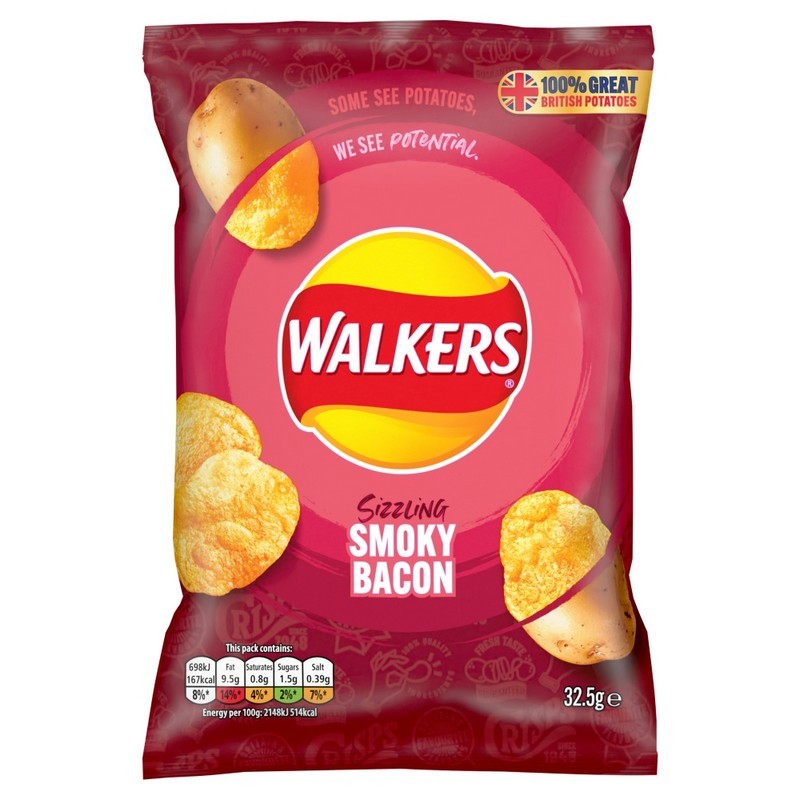 ^Walkers Crisps Smoky Bacon 32.5g – Grapevine Guernsey