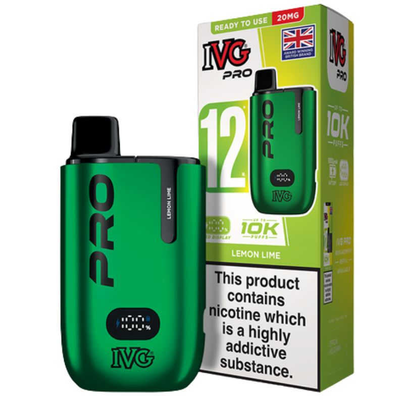 IVG Pro 12 Prefilled Vape Kit Lemon Lime – Grapevine Guernsey