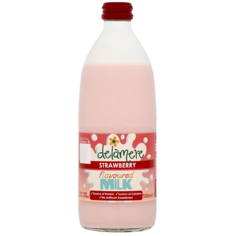Delamere Dairy Flavoured Milk Strawberry NRGB 500ml – Grapevine Guernsey