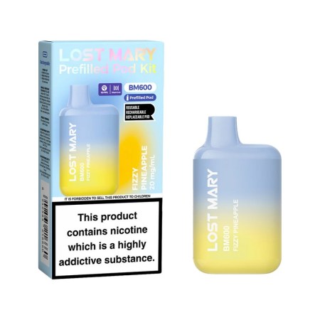Lost Mary BM600 Prefilled Vape Kit Fizzy Pineapple – Grapevine Guernsey