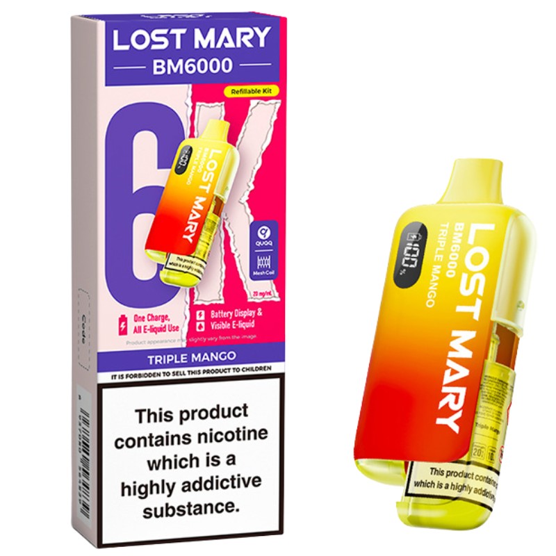 Lost Mary 6K Prefilled Vape Kit Triple Mango – Grapevine Guernsey